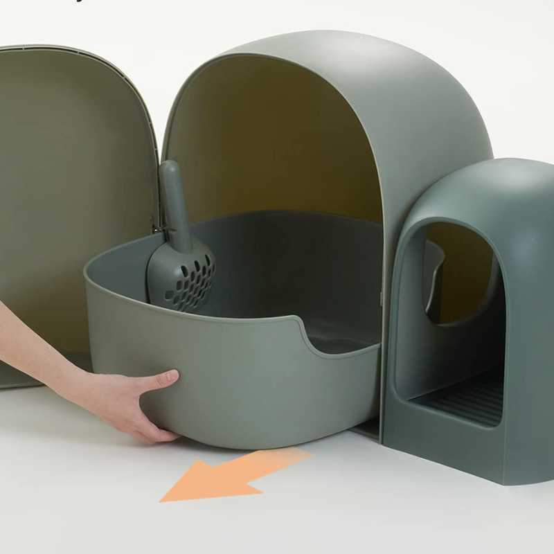 MS Modern & Chic Fully Enclosed Compact Cat Litter Box | Higooga