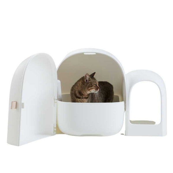 MS Modern & Chic Fully Enclosed Compact Cat Litter Box | Higooga