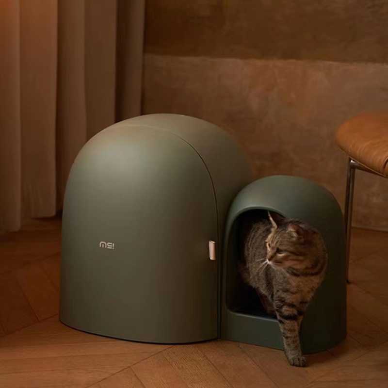 MS Modern & Chic Fully Enclosed Compact Cat Litter Box | Higooga
