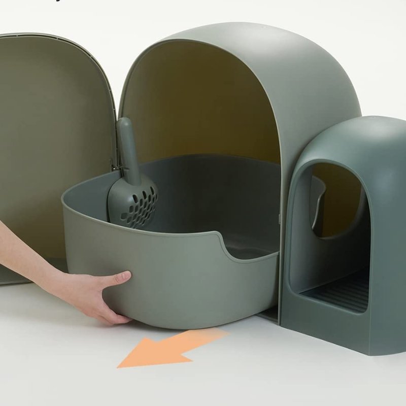MS Modern & Chic Fully Enclosed Compact Cat Litter Box | Higooga